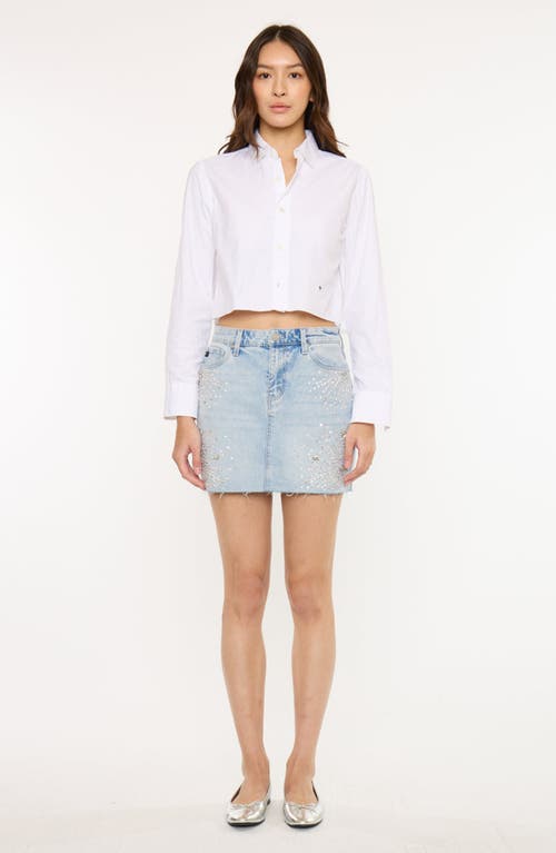 KANCAN Izra Mid-Rise Embellished Denim Skirt